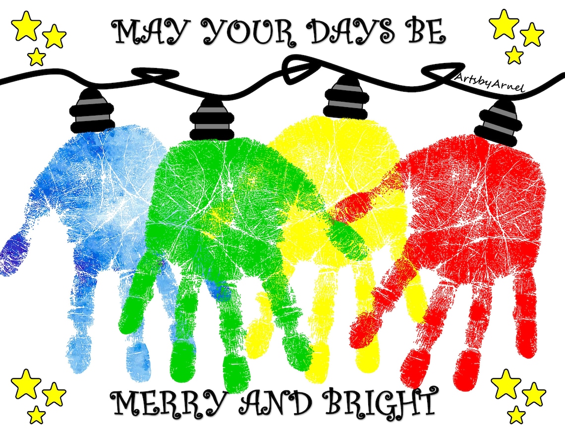 Christmas Handprint Craft for Kids Christmas Instant Download A4 ...