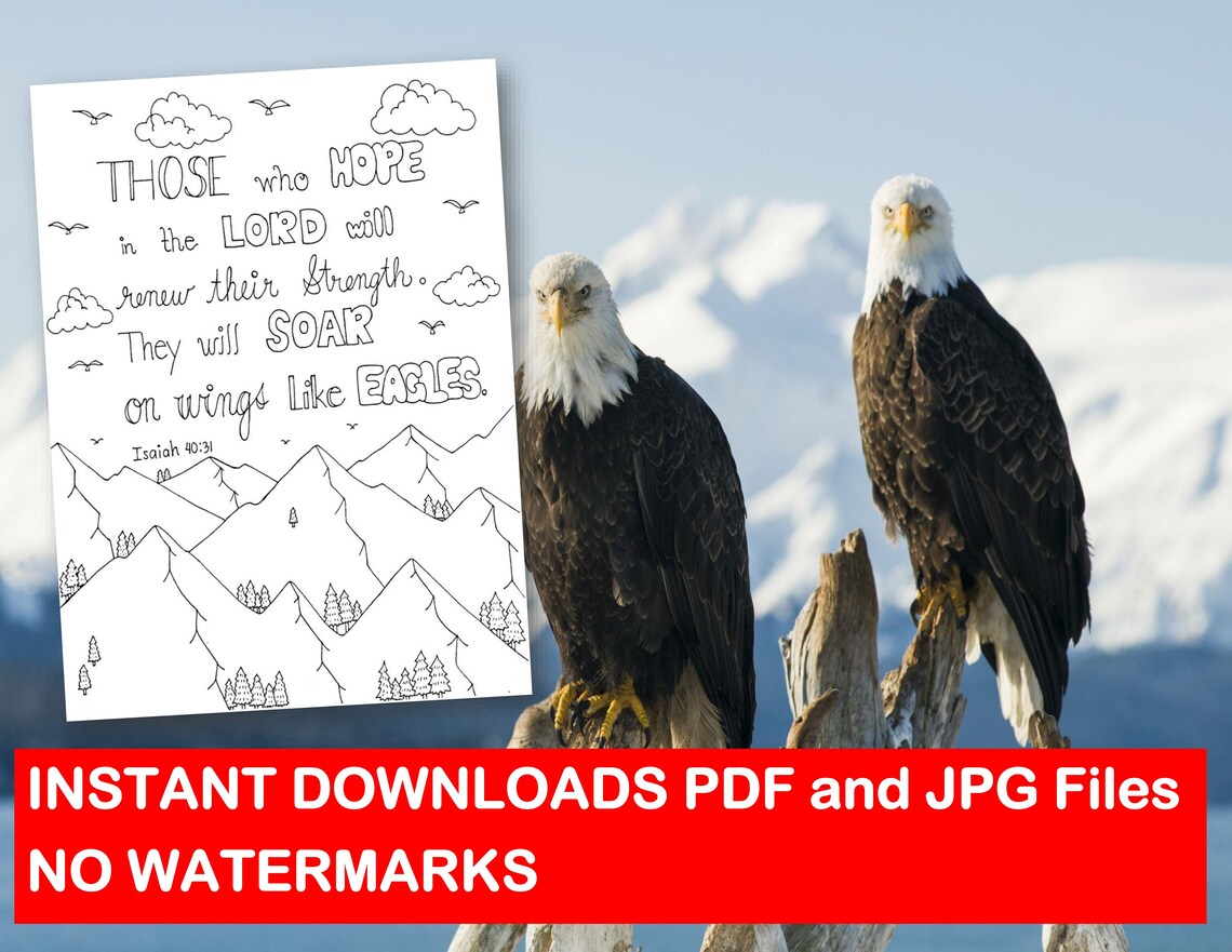 Bible Verse Coloring Page, Isaiah 40:31, Biblical Colouring Page ...