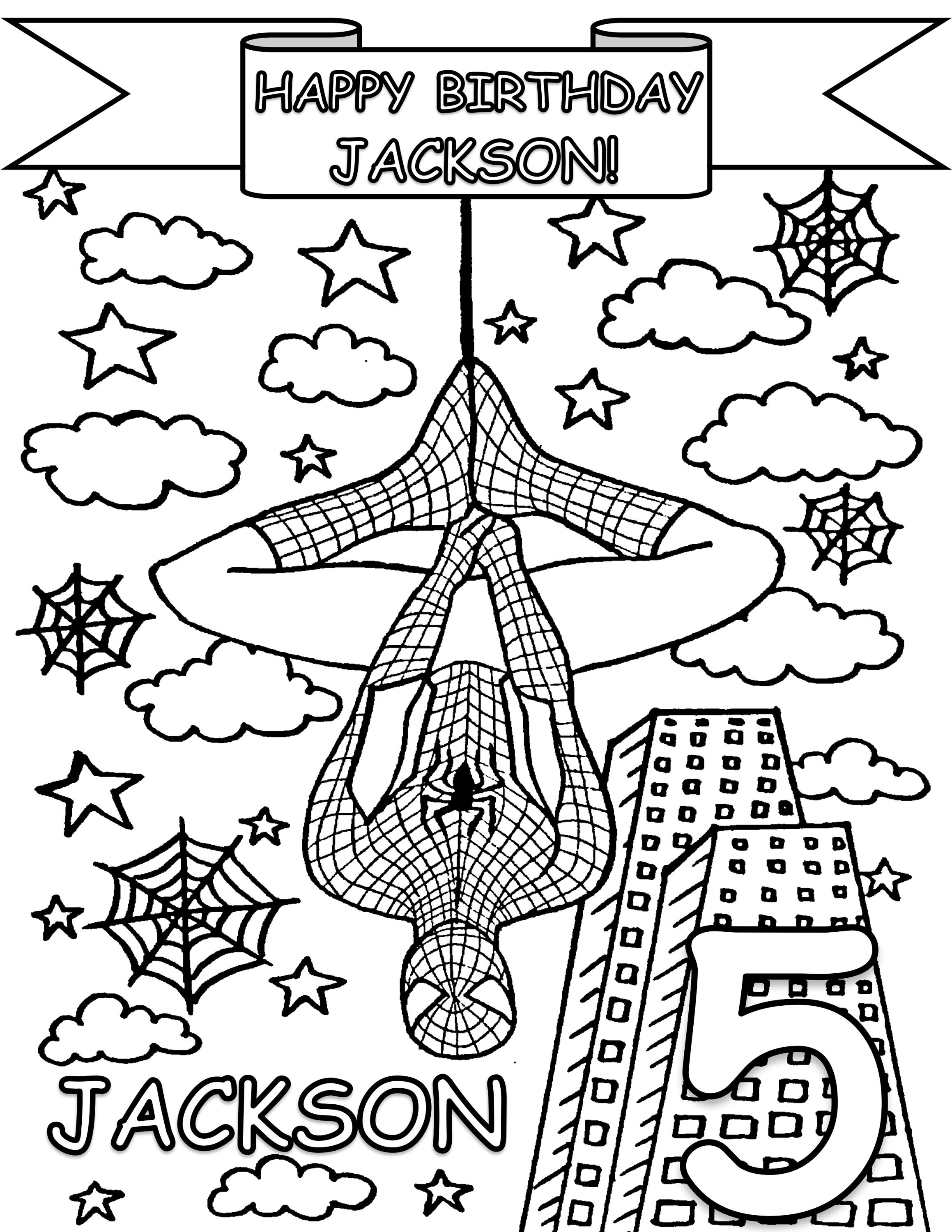 Spiderman Birthday Coloring Pages: Party Favors Set of 3 (PDF) - Etsy