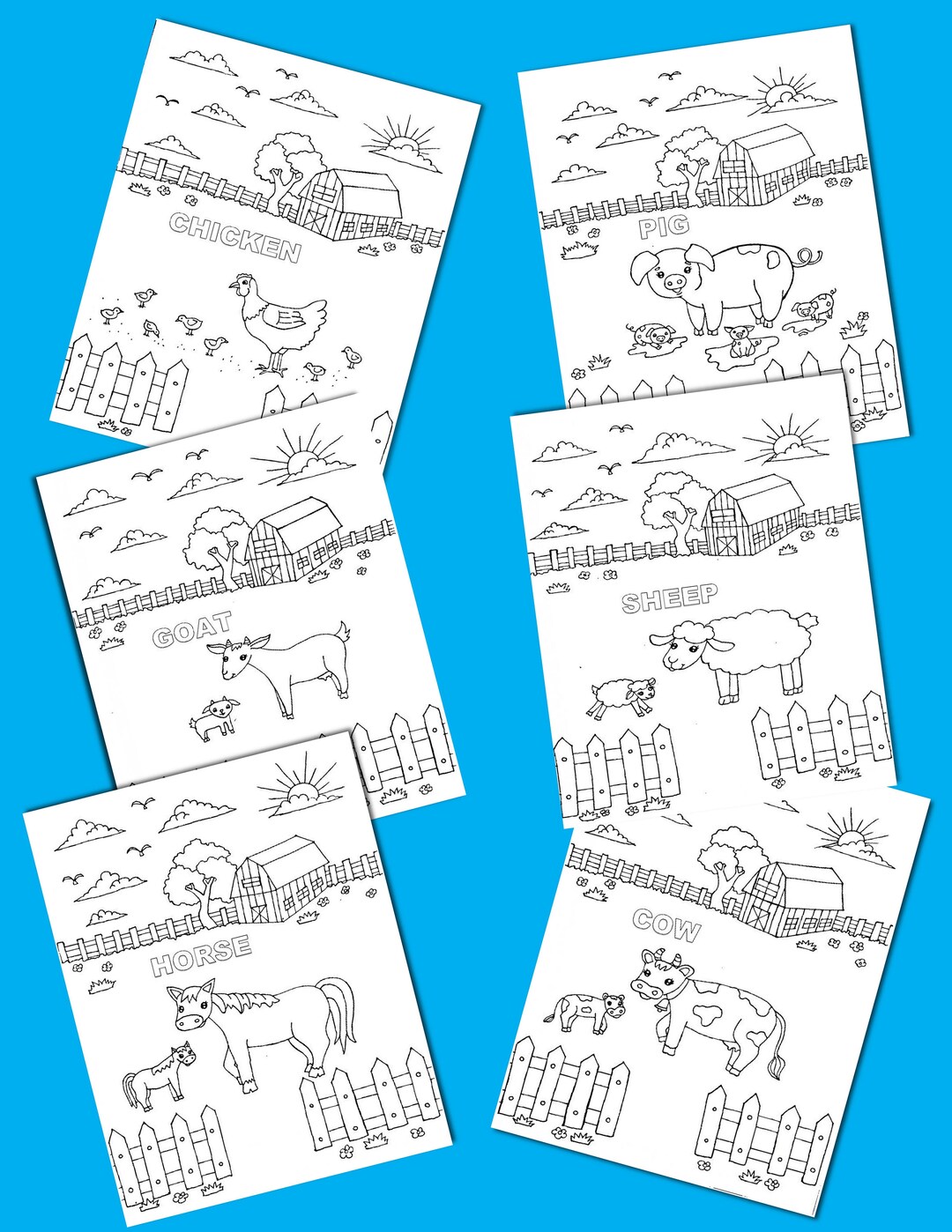 Farm Animals Coloring Pages for Kids | Kindergarten Colouring Pages ...