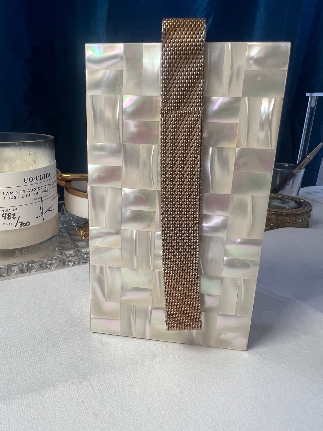 1940/50s Mother of Pearl Double Sided Carryall Purse/compact. Pristine ...