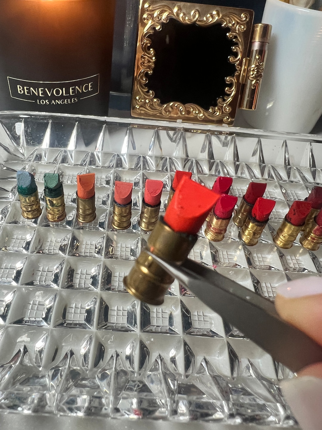 Vintage AVON Sample Lipstick & Shadow. "bullet/shell" Brass Casing ...