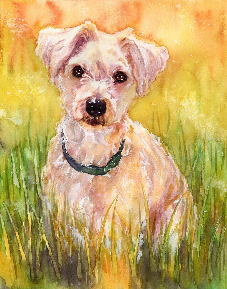 Mini Pet Portrait Handmade Watercolor Custom Pet Portrait From Photo ...