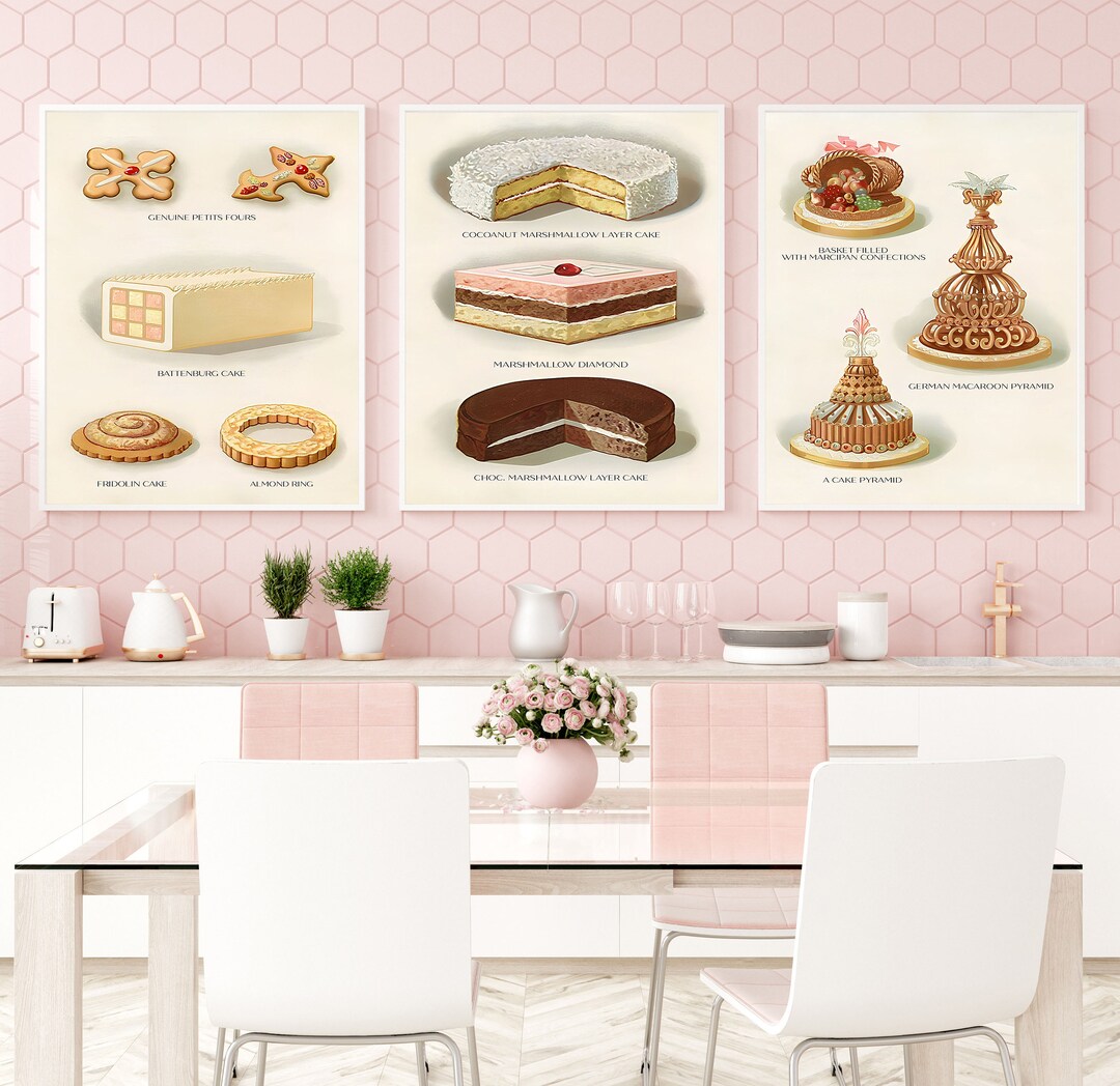 1920s Cookbook Prints Bakery Wall Decor 12 Vintage Cake & - Etsy