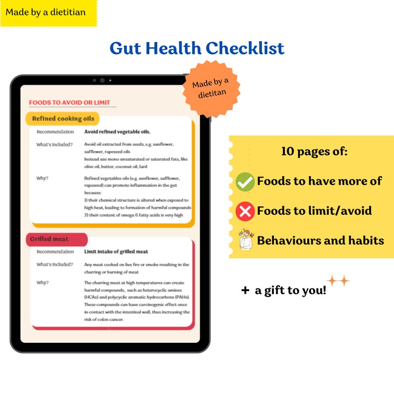 Gut Health Cheat Sheet, Gut Health Foods, Gut Health Lead Magnet, Gut ...
