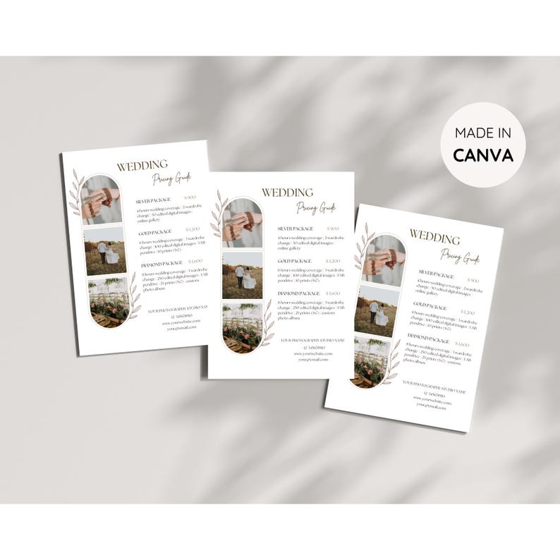 Wedding Photography Pricing Guide Flyer: Editable Canva Template - Etsy