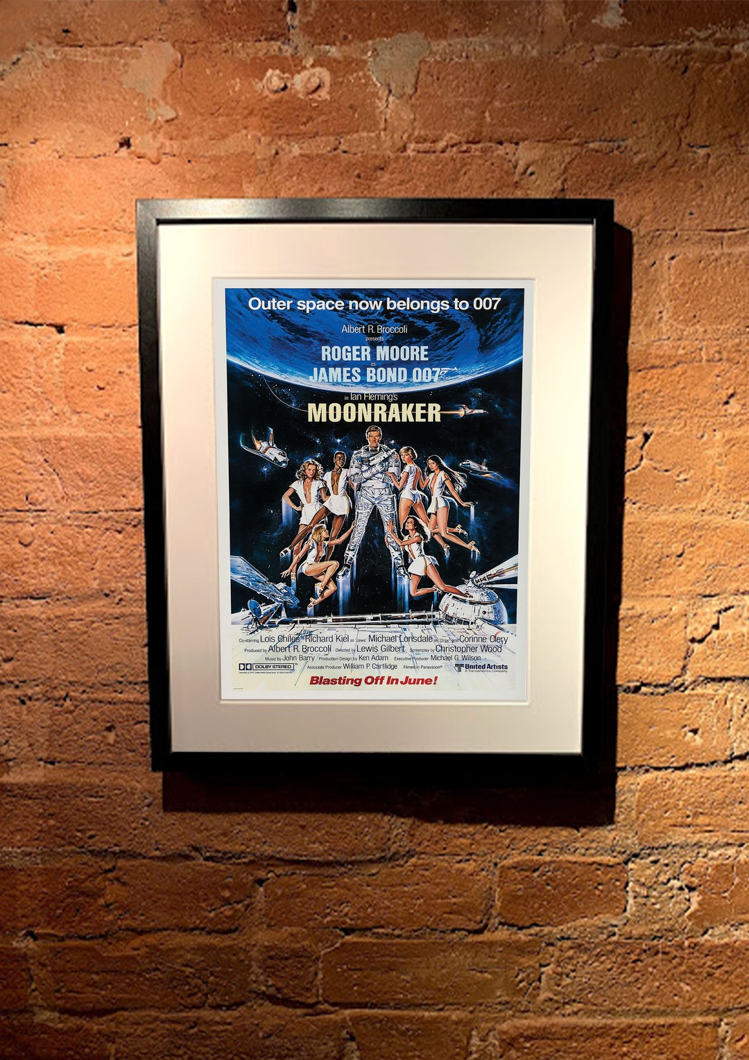 Moonraker Poster James Bond Film Portrait C Movie Prints Borderless Print Gift Idea Framed or ...