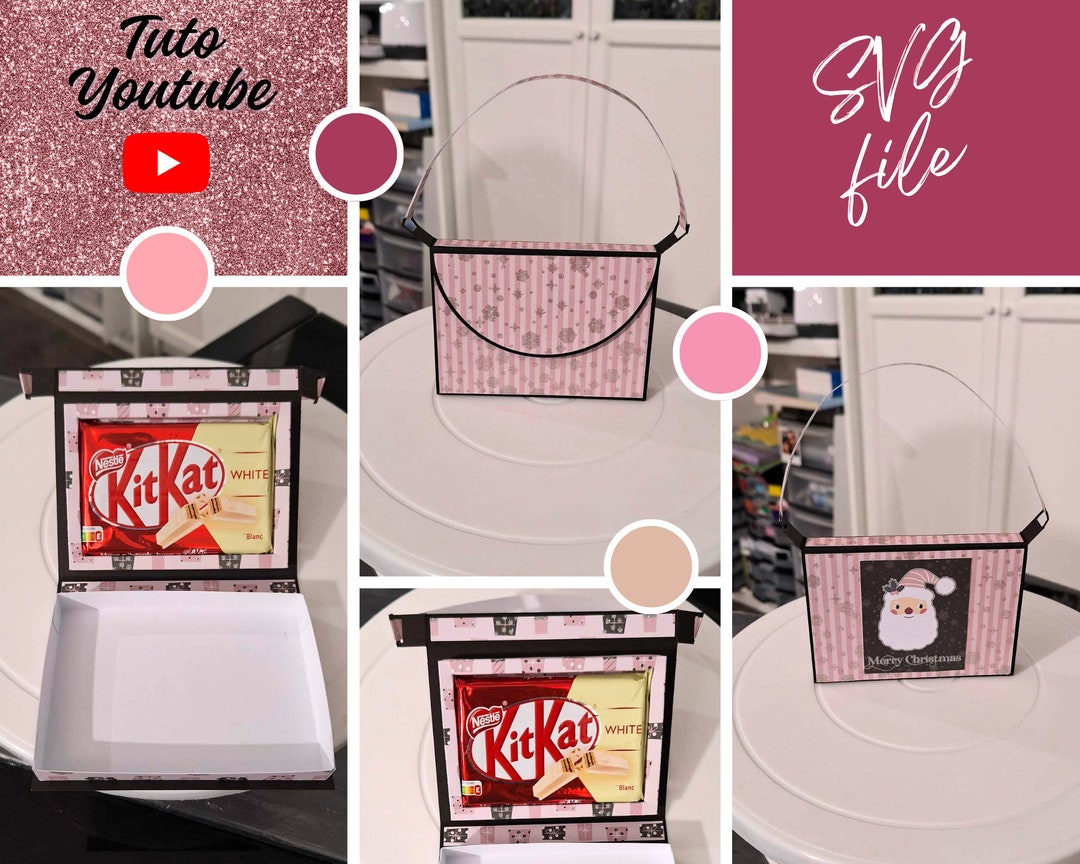 SVG / Silhouette / Brother / Kit-kat Box Handbag Cutting File 1 Free ...