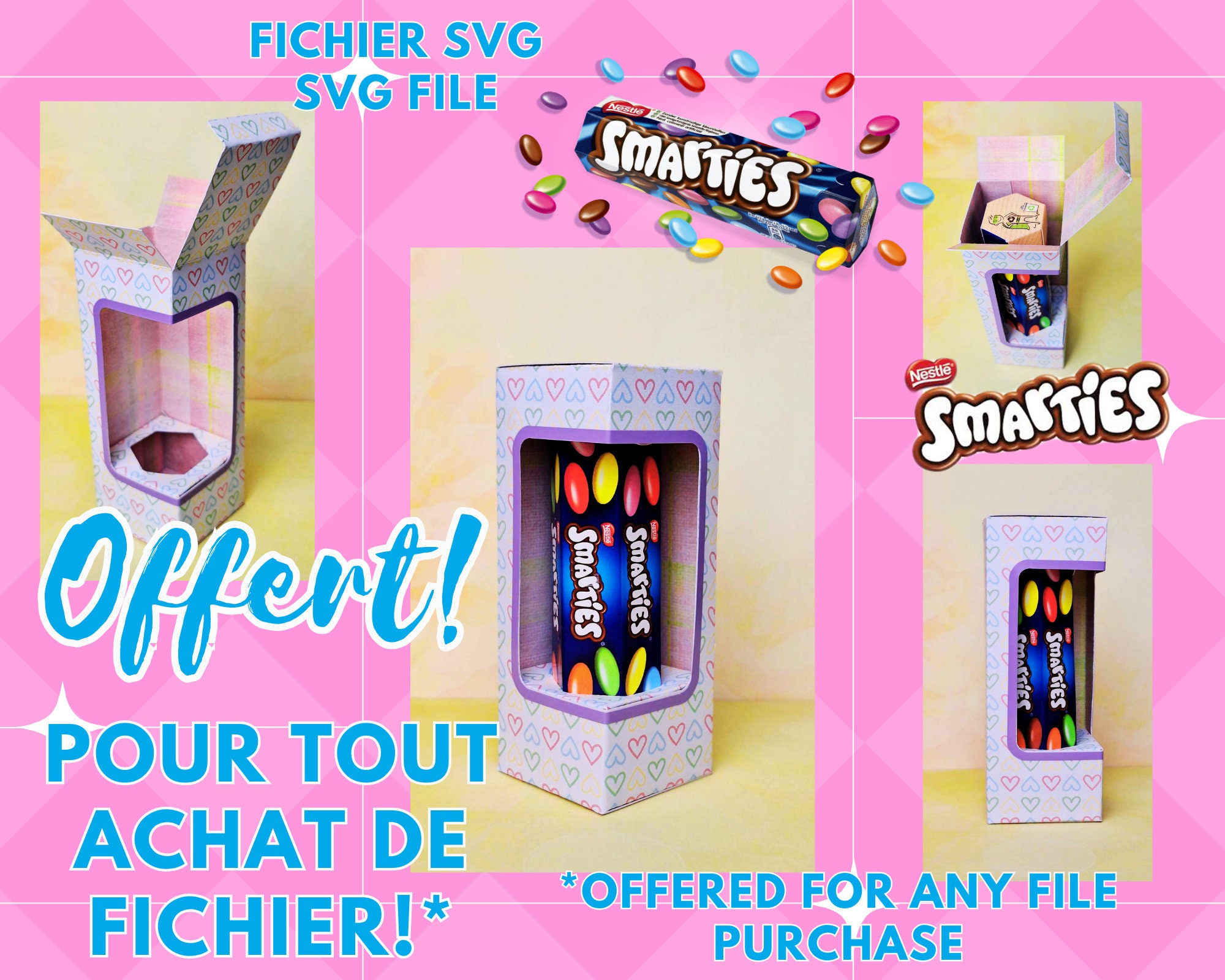 SVG / Brother / Silhouette File Gift Box for Chocolate Squares + 1 Free ...