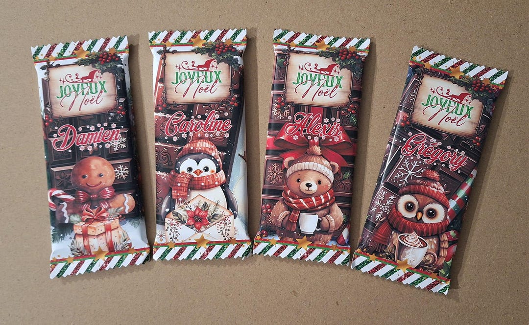 Customizable Chocolate Bar Packaging With Christmas Theme (4 Models ...