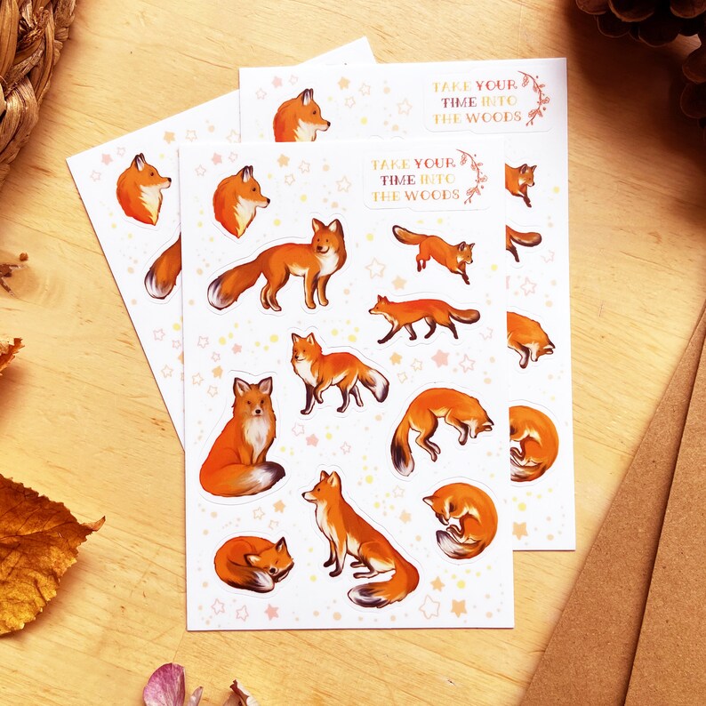 Sticker Sheet Foxy Time Stickers Planner Stickers Cute - Etsy