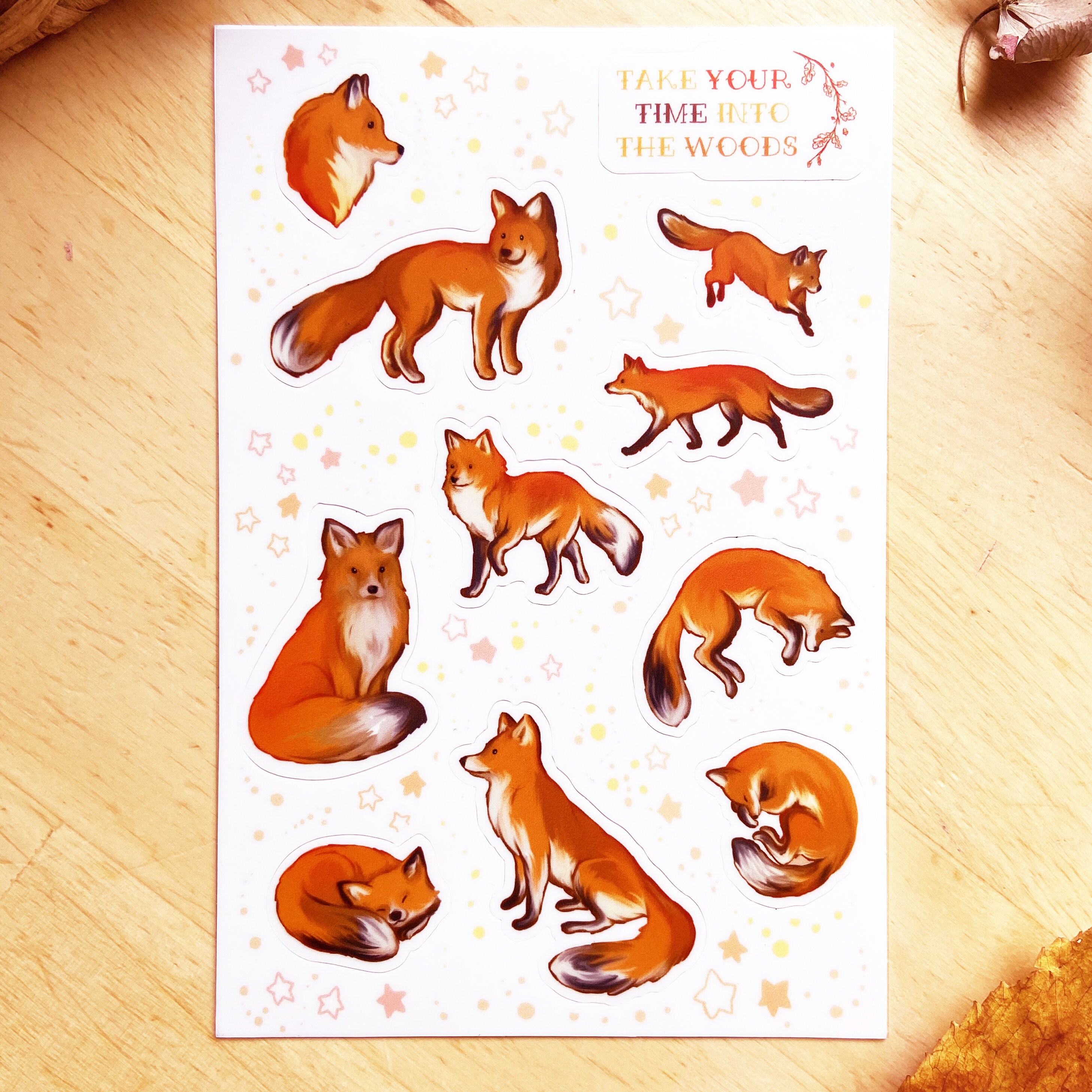 Sticker Sheet Foxy Time Stickers, Planner Stickers, Cute Stickers ...