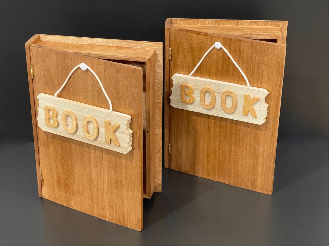Wooden Book Keepsake Storage Box - Etsy