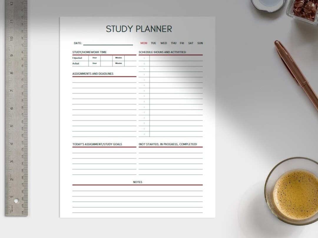 Printable Student Study Planner - Etsy