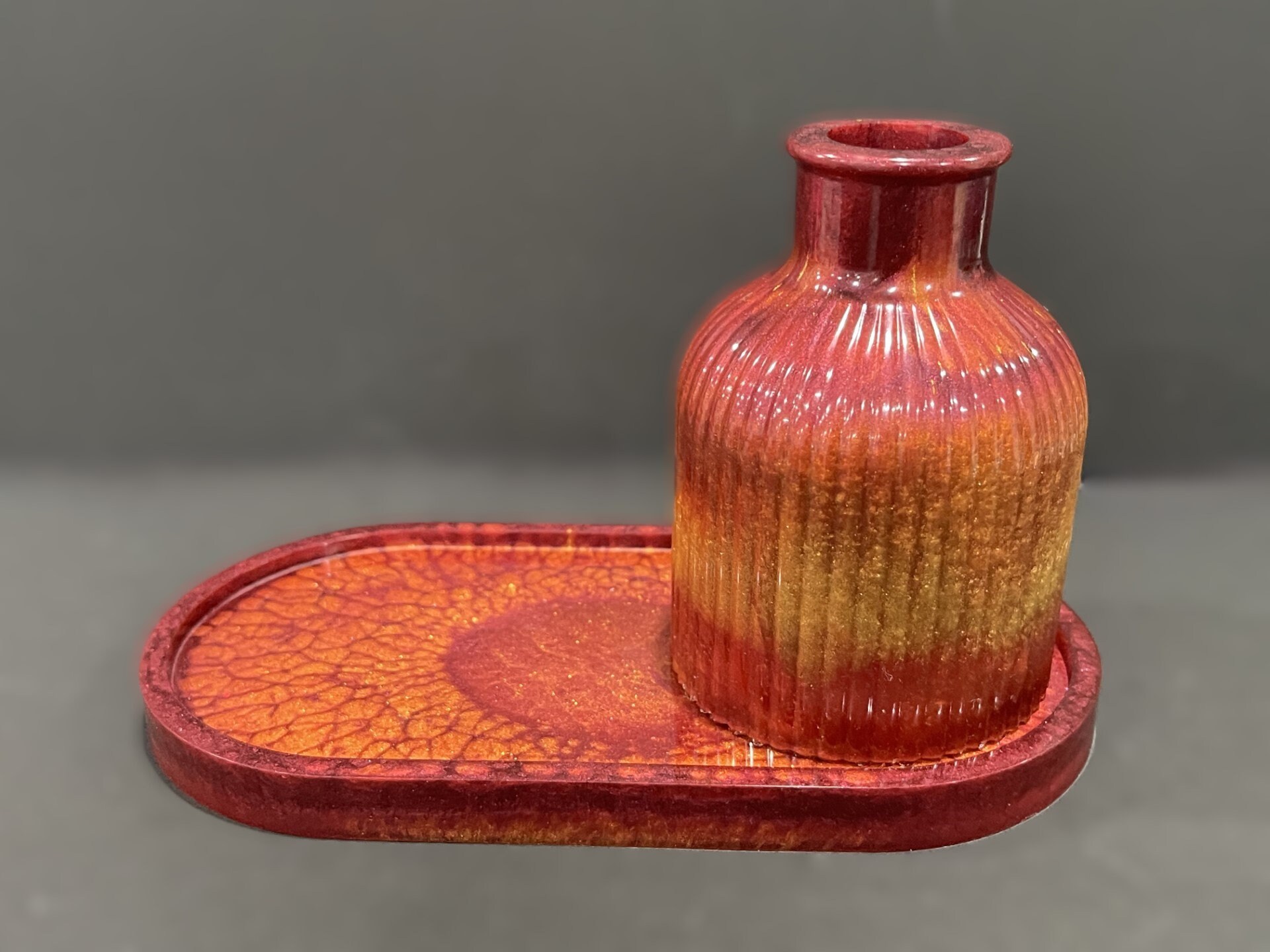 Custom Order - Small Vase/jar and Tray Set (flowers/plants Not Included ...
