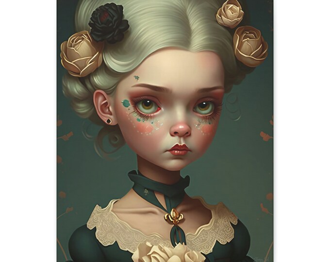 Brooding and Moody Contemporary Pop-surrealist Art Dream Child, Canvas ...