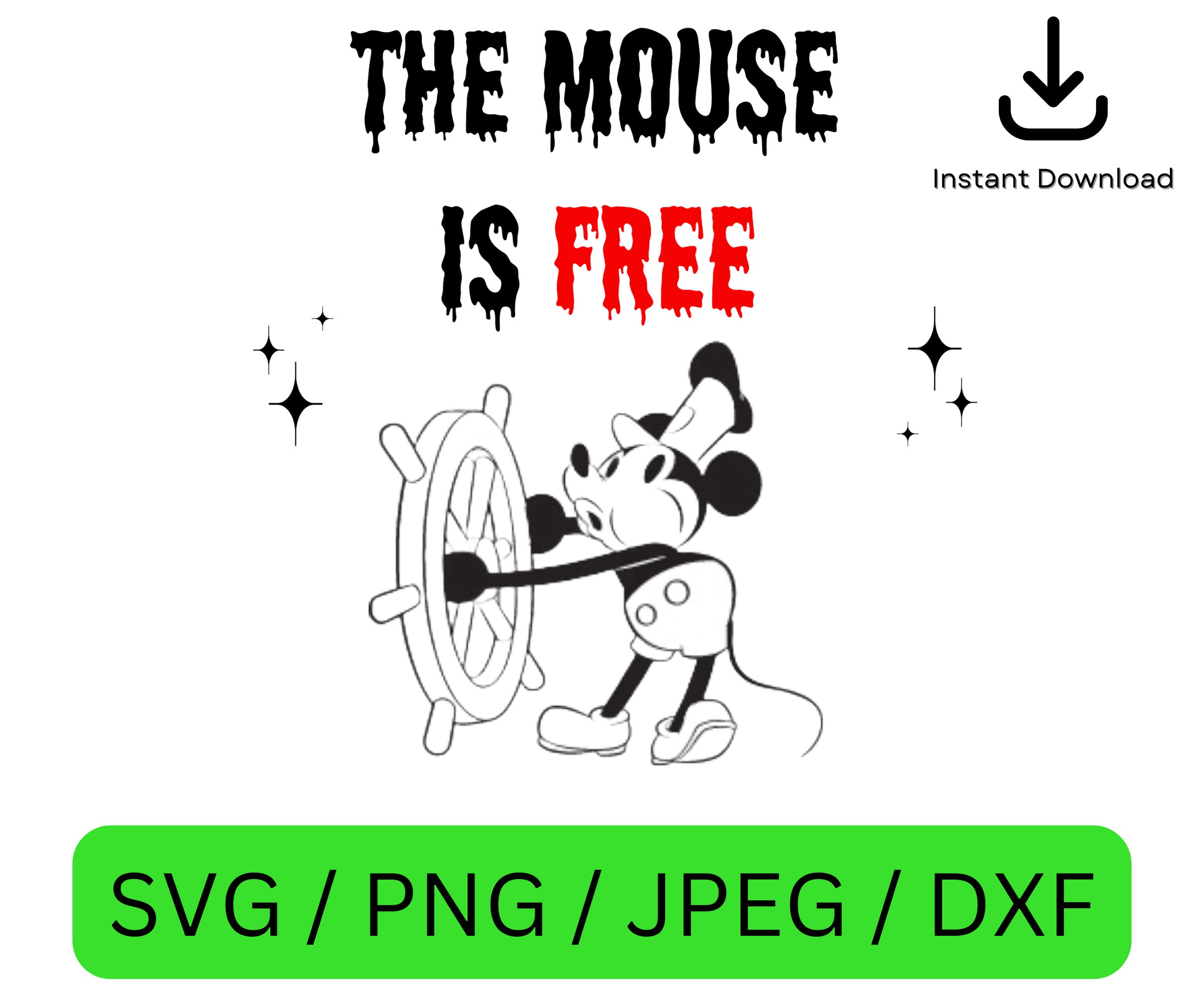 Mickey Mouse Steamboat Willie SVG PNG Instant Download, Digital ...