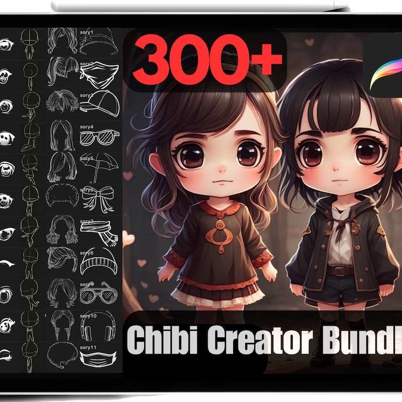 Procreate Chibi Stamps - Etsy