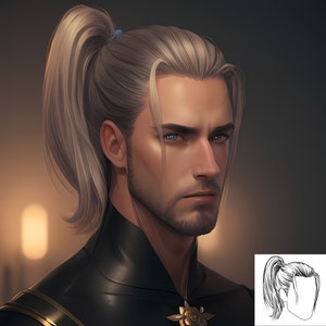 Procreate Male Hair Stamps & Face Stamps High Quality Realistic Male ...