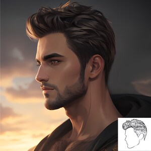 Procreate Male Hair Stamps & Face Stamps High Quality Realistic Male ...
