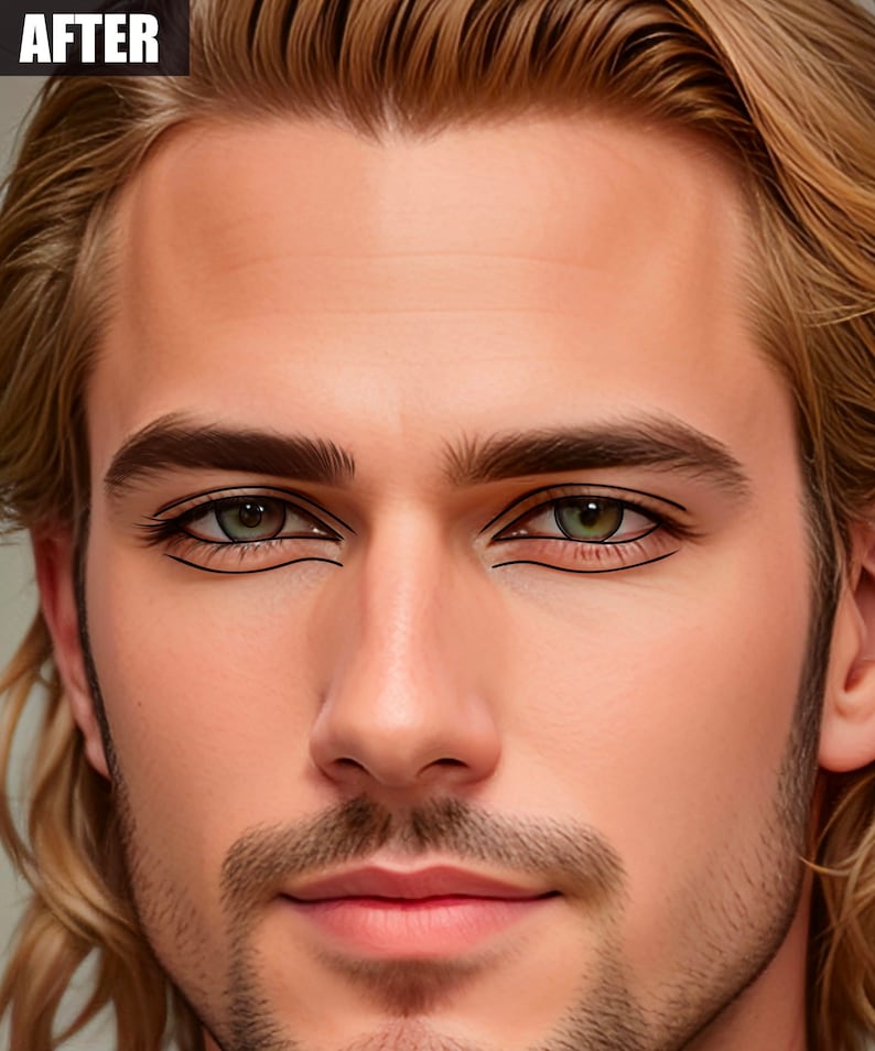 Procreate Male Eye Stamps: Realistic Portrait Brushes (commercial Use ...