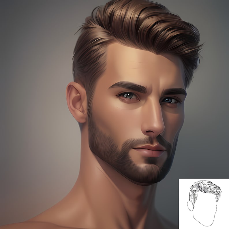 Procreate Male Hair Stamps And Face Stamps High Quality Etsy