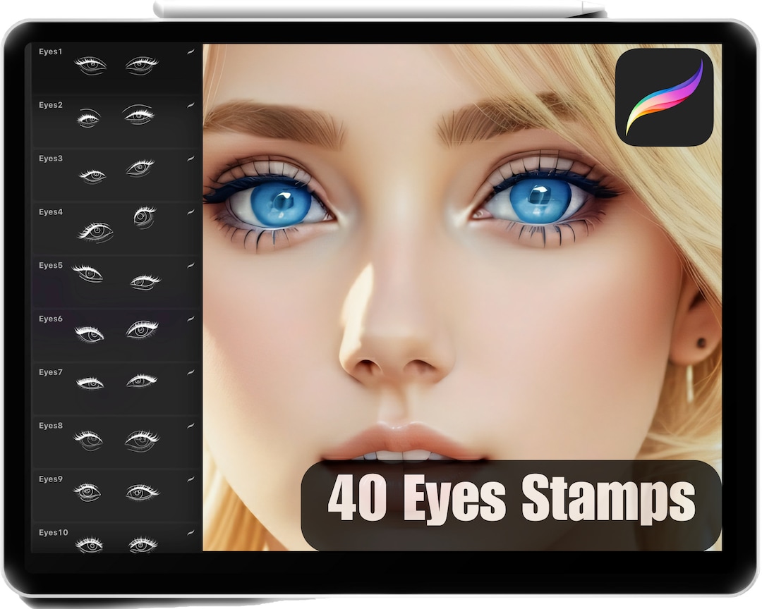 40 Procreate Stamps High Quality Realistic Digital Eye Stamps for ...