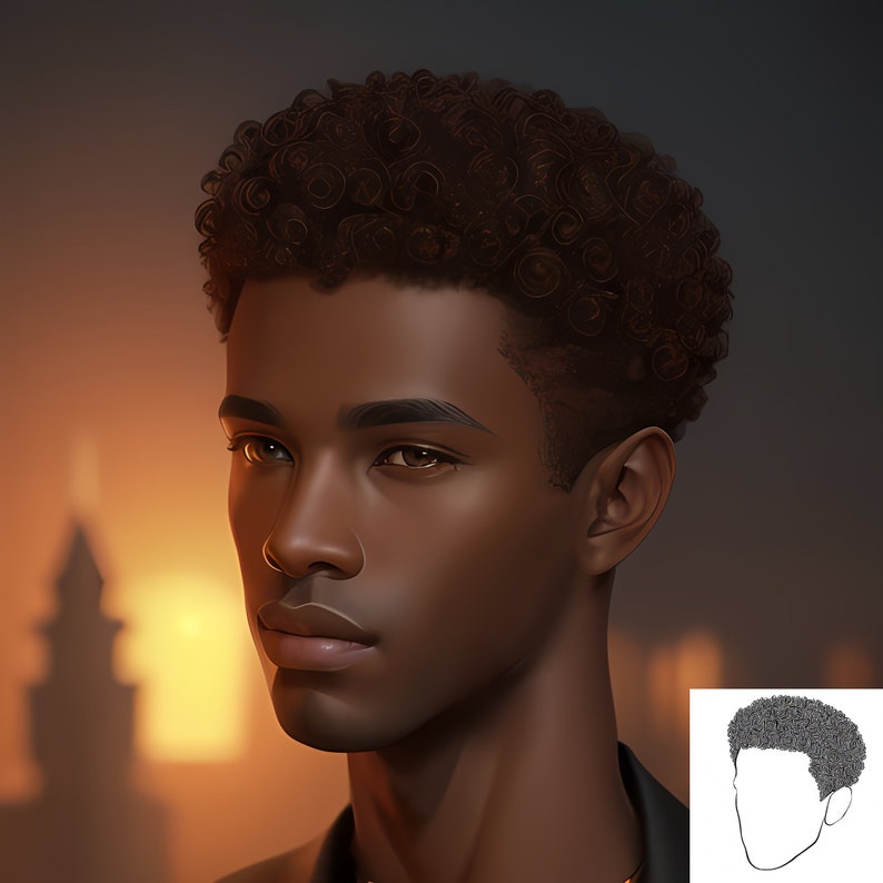 Procreate Male Hair Stamps & Face Stamps High Quality - Etsy