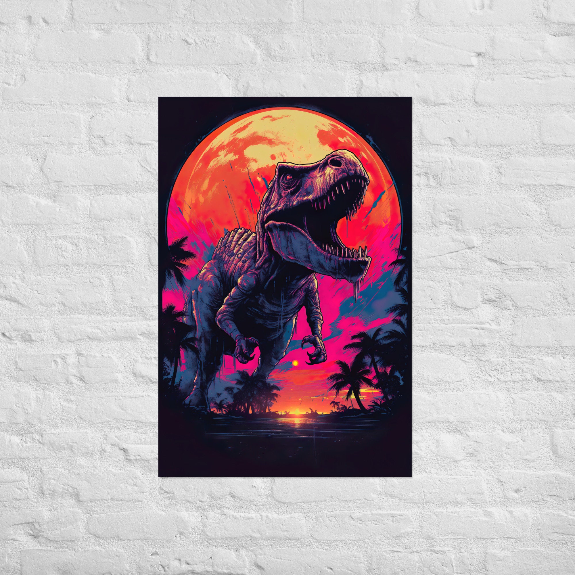 T-rex Dinosaur Poster Modern AI Art Digital Download - Etsy