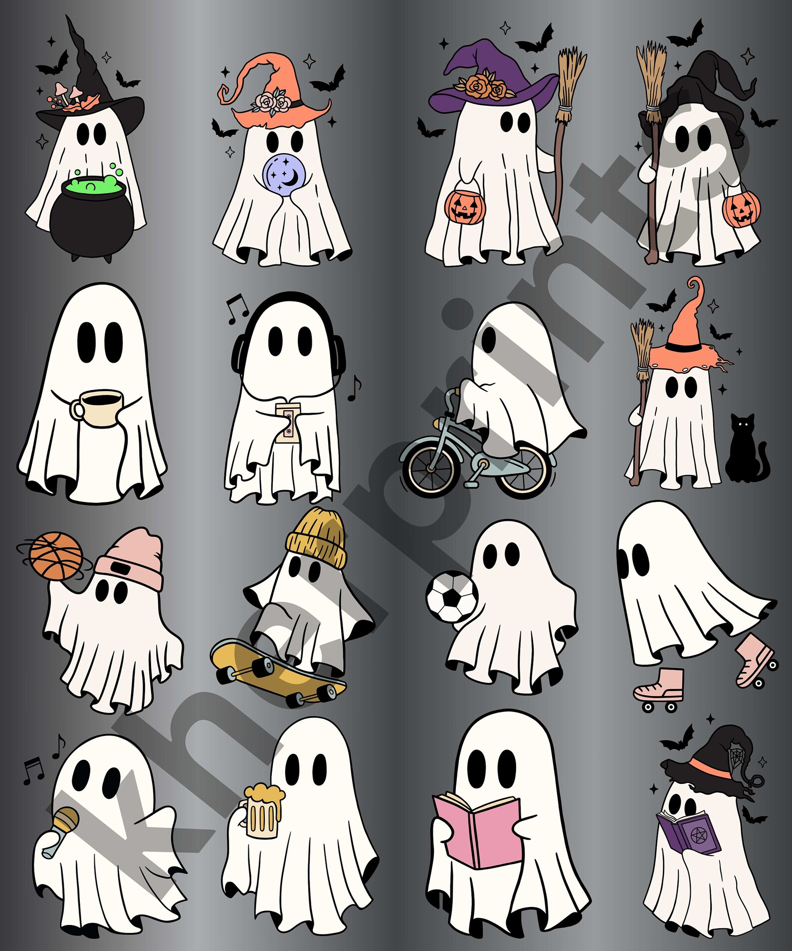Cute Ghost SVG Bundle, Ghost SVG, Halloween Ghost, Cute Ghost Bundle ...