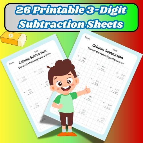 26 Printable 3 Digit Subtraction Worksheets.worksheet 4th 5th 6th Grade ...