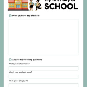 Back to School, My First Day of School,all Abou Me, Information ...