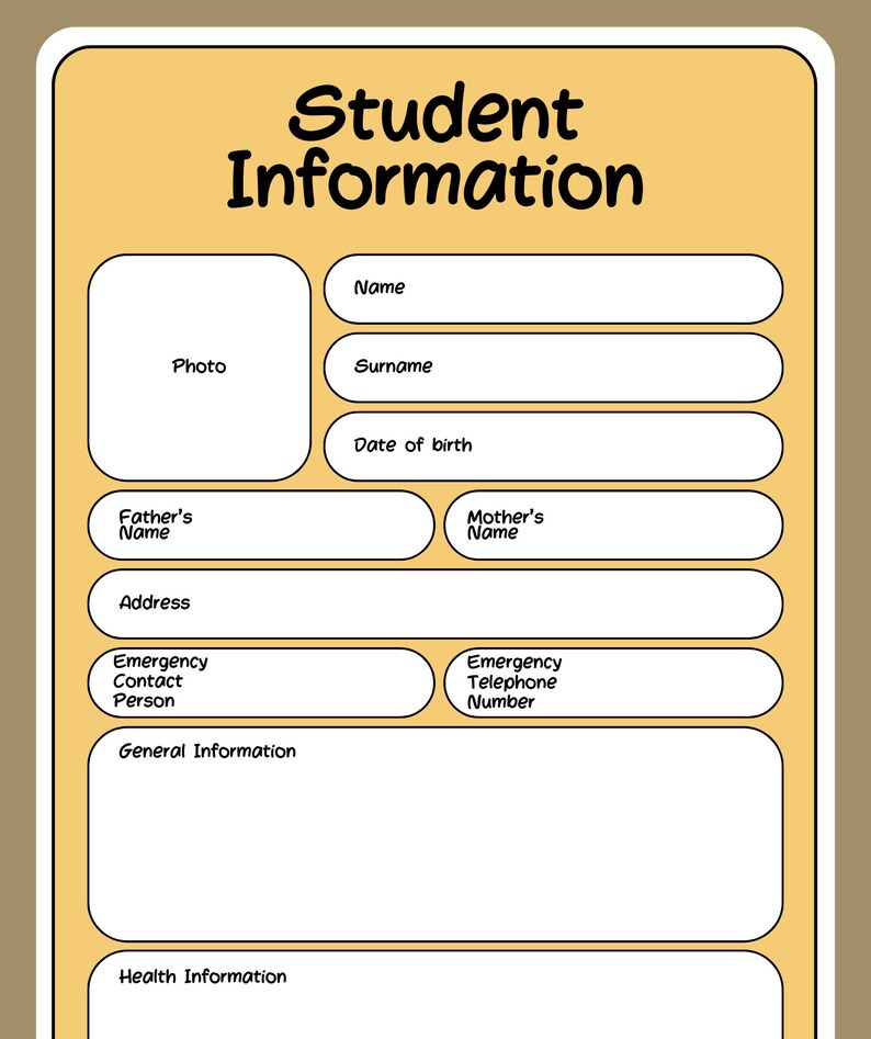 Back to School, My First Day of School,all Abou Me, Information ...