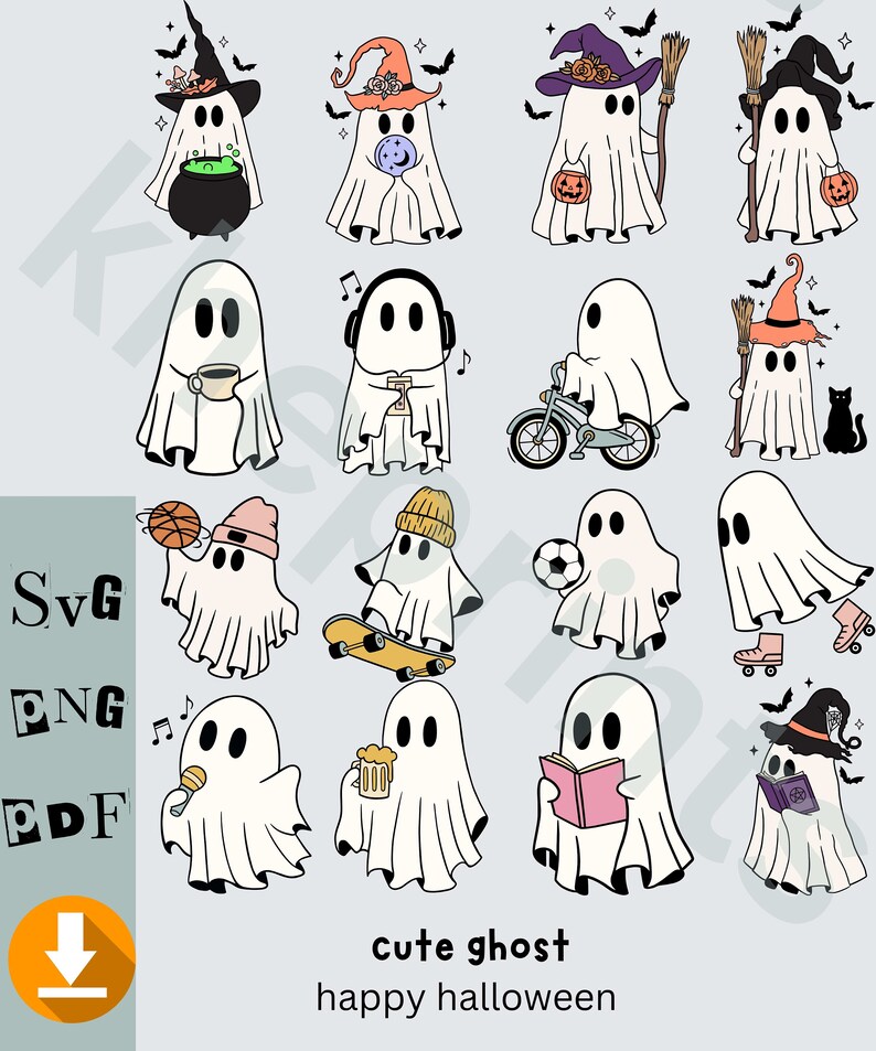 Cute Ghosts SVG Bundle Ghostssvg Halloween Ghost Cute Ghost - Etsy