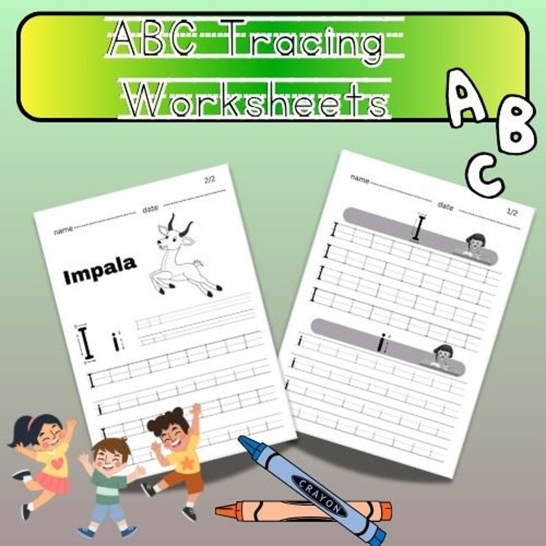 54 Cute Handwriting Worksheets Printable A4 PDF for ABC Letter Tracing ...