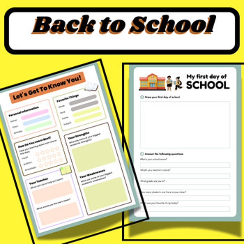 Back to School, My First Day of School,all Abou Me, Information ...