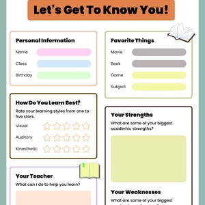 Back to School, My First Day of School,all Abou Me, Information ...