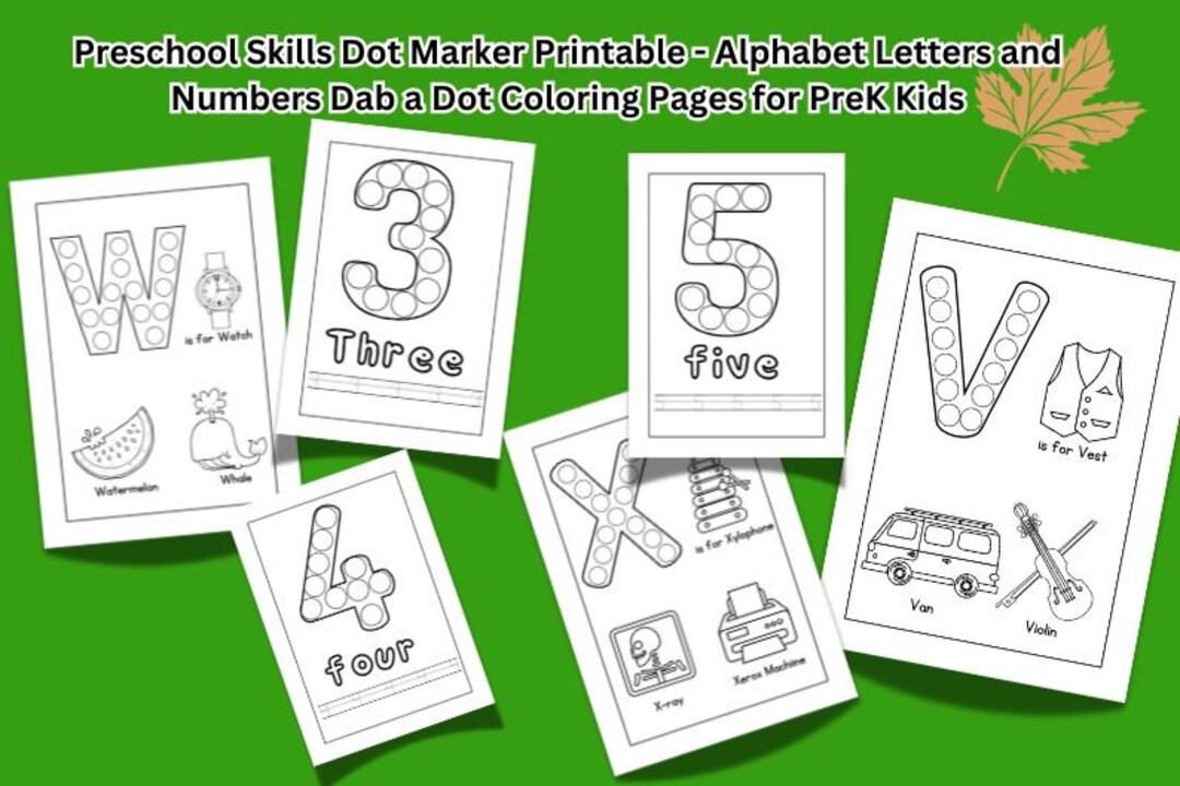 Dot the Numbers & Letters Activity Packsfun Preschool Worksheets for ...