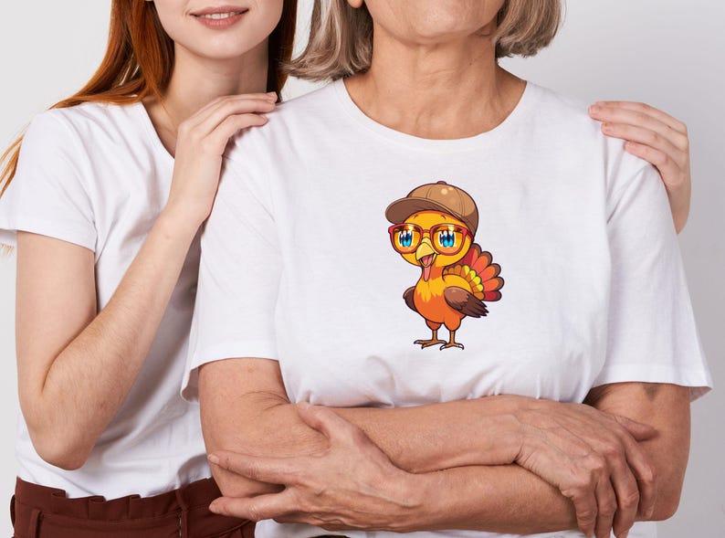 Adorable Thanksgiving Turkey PNG & SVG, Baby Girl and Boy Turkeys, Cute ...