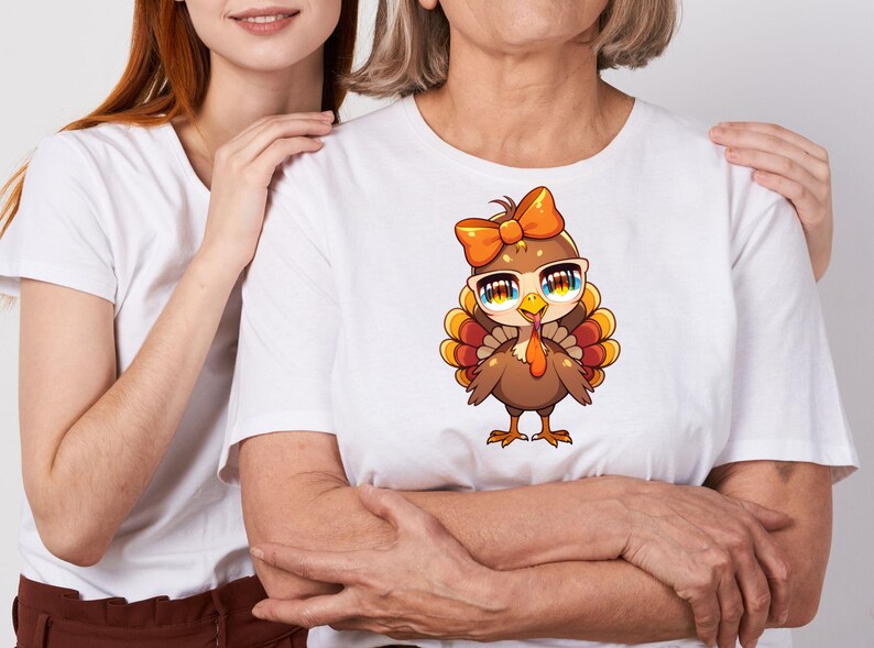 Adorable Thanksgiving Turkey PNG & SVG, Baby Girl and Boy Turkeys, Cute ...