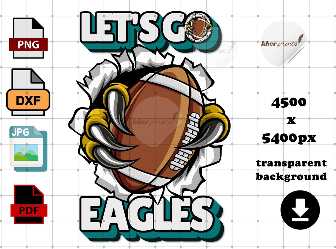 Eagles Football Svg, Let's Go Eagles Svg, Eagles Football PNG, Sports ...