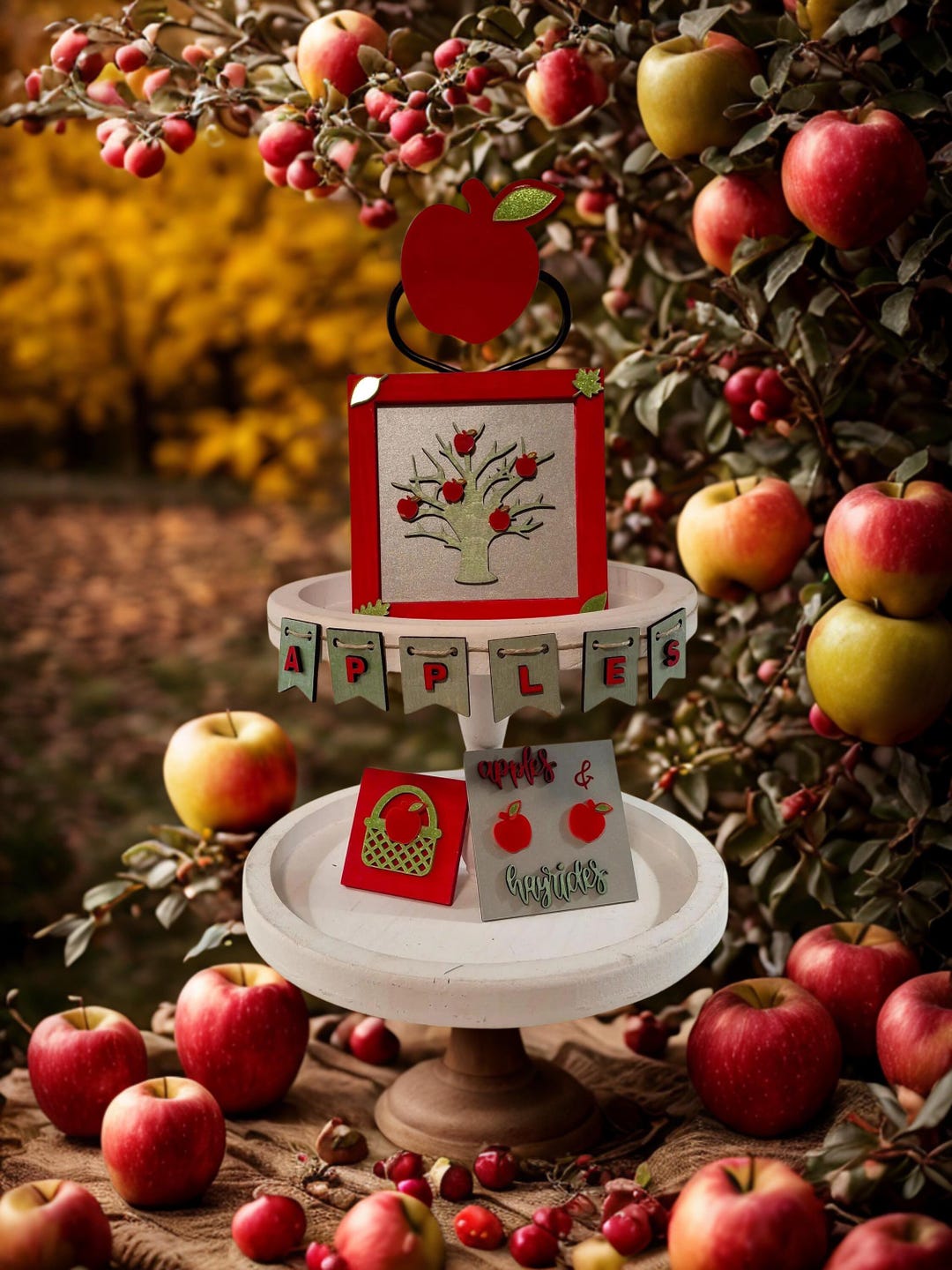 FALL Tiered Tray 5pc Apple Bundle - Etsy