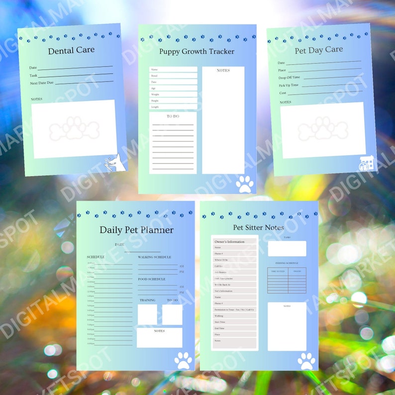 Printable Pet/dog Planner, Fillable Pet Planner, Pet Care Planner, Pet ...
