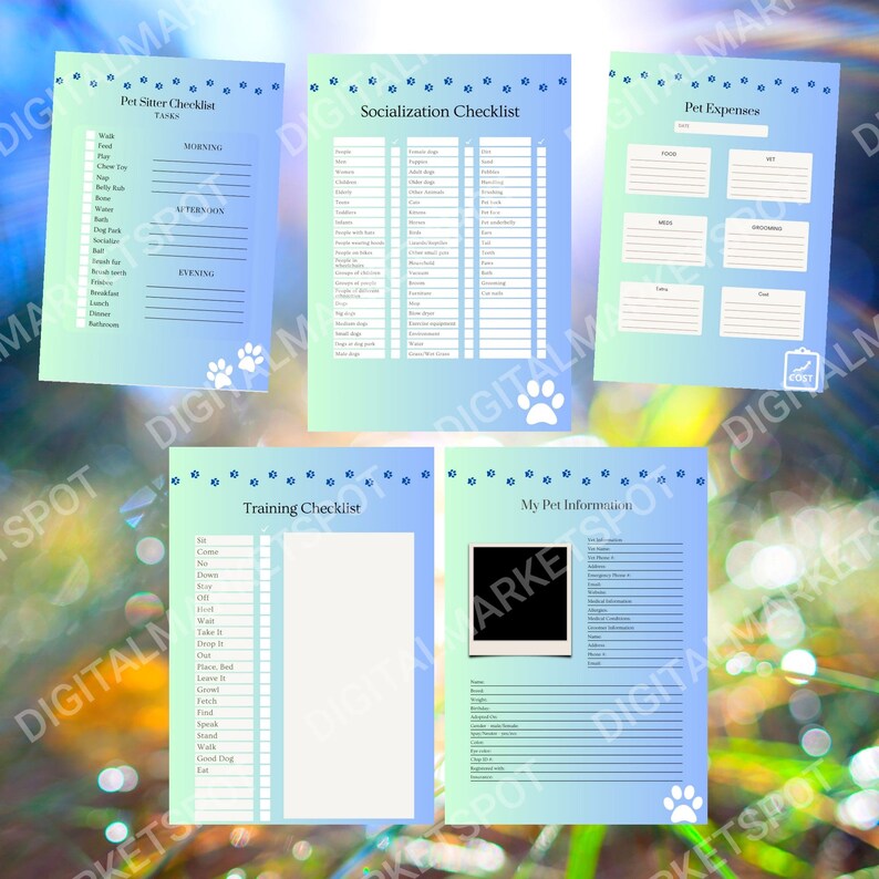 Printable Pet/dog Planner, Fillable Pet Planner, Pet Care Planner, Pet ...