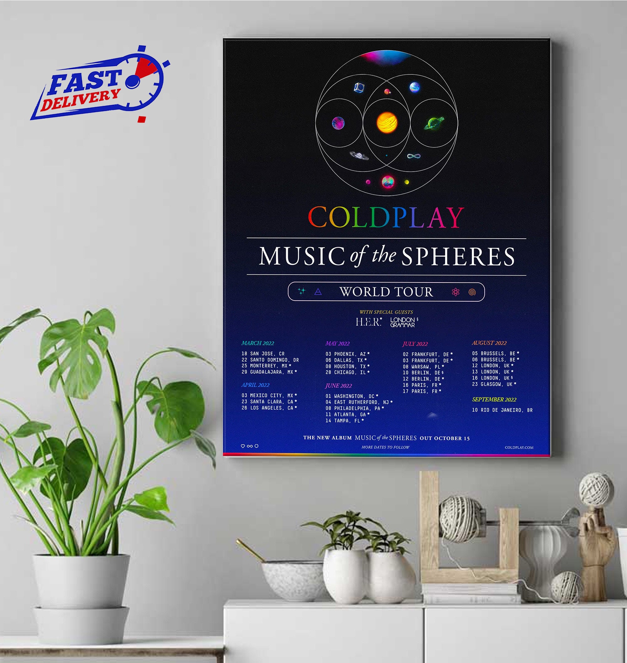 Coldplay Music Of The Spheres World Tour Poster, Coldplay Fans Poster ...