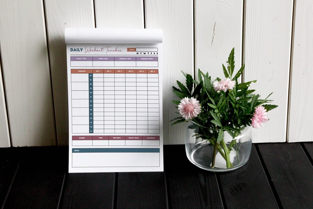 Daily Workout Tracker PRINTABLE PDF & PNG Workout Log - Etsy Australia