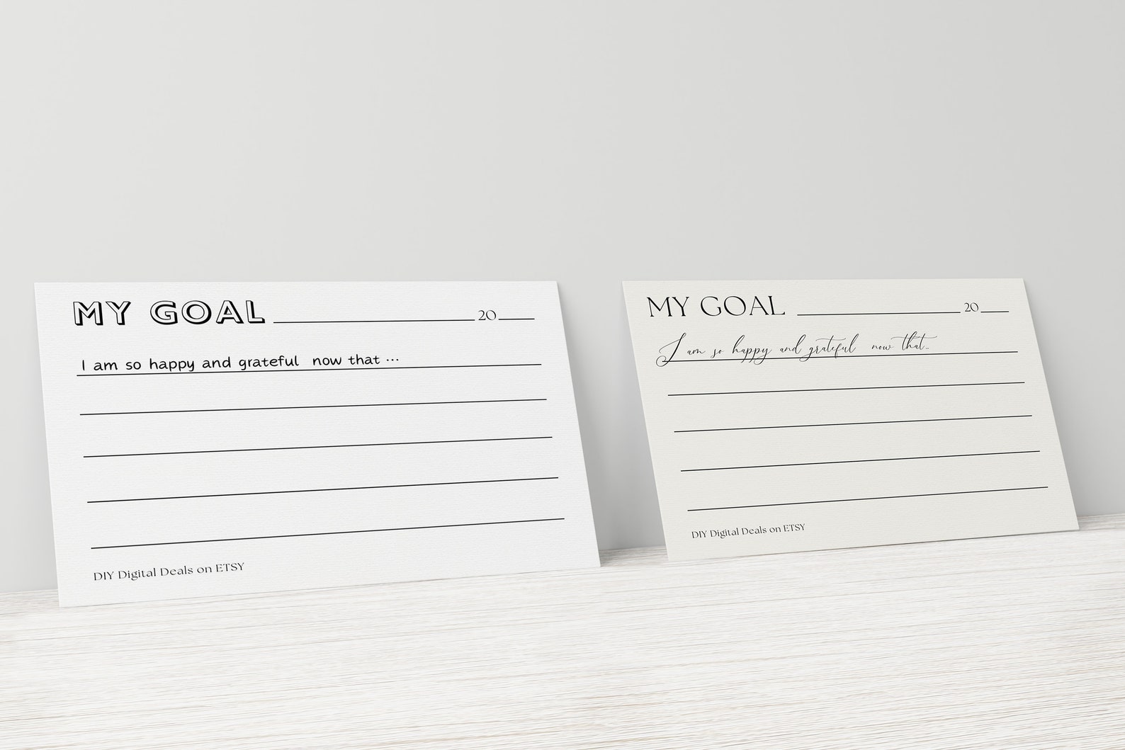 Printable Goal Card, Manifesting Goal Card, Minimalist Goal Card ...