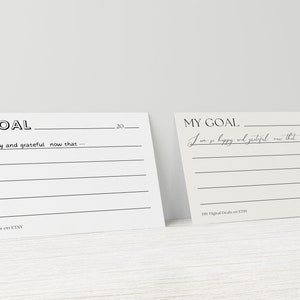 Printable Goal Card, Manifesting Goal Card, Minimalist Goal Card ...