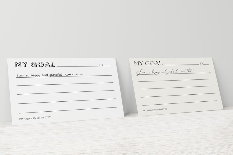 Printable Goal Card, Manifesting Goal Card, Minimalist Goal Card ...
