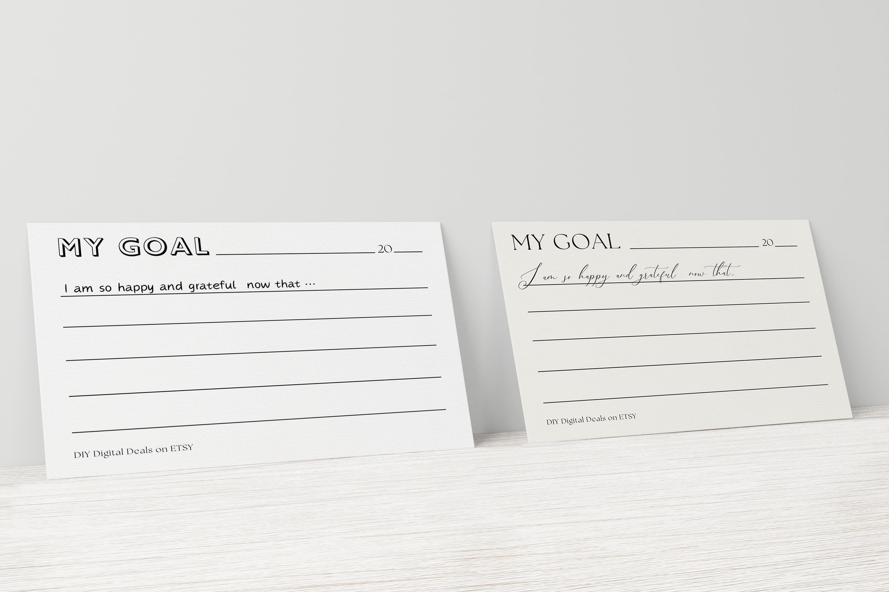 Printable Goal Card, Manifesting Goal Card, Minimalist Goal Card ...
